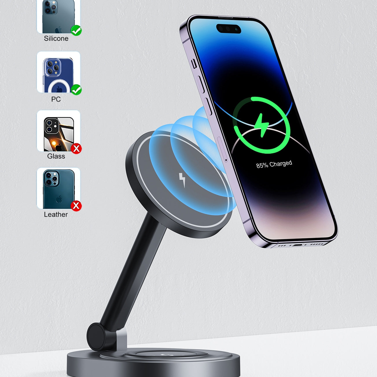 2 In 1 Folding Magnetic Wireless Charger Bracket – Alsherief